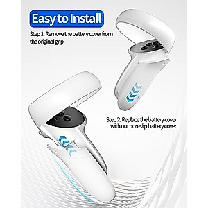 Battery Covers for Meta Quest 2 Controller,DUXICEPIN Replacement Battery Covers kits,Granular non-slip design,Replacement Parts Accessories,Compatible with Oculus Quest 2 Controller