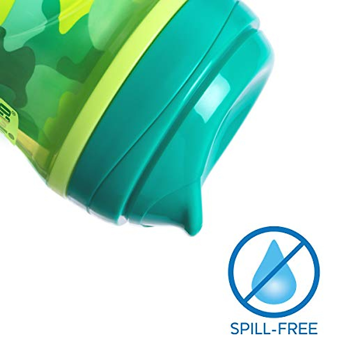 Chicco Insulated Rim Spout Trainer Spill Free Baby Sippy Cup 9 oz. - Two Pack, Green/Teal
