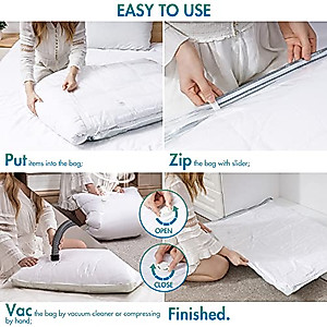 TAILI 8 Pack Vacuum Storage Bags for Comforter and Blankets, Jumbo Vacuum Seal Bags for Bedding 40x31 Inch, Space Saver Bags for Clothes, Pillows, Saving More Closet Space