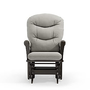Dutailier Rachel 1002 Wooden Glider Chair, Espresso/Light Grey