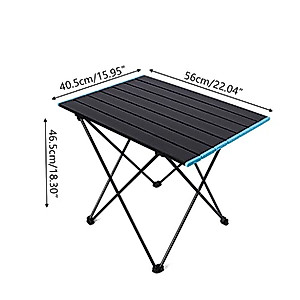 Tuimiyisou Mini Folding Table Portable Outdoor Aluminum Alloy Barbecue Table with Carry Bag for Camping Picnic Mountaineering (M) Fishing Supplies-Fishing Chair