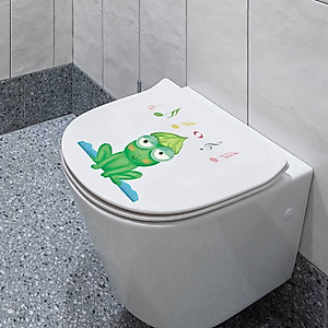Cute Music Frog Stickers Toilet lid Stickers Wall Decals Animal Wall Stickers for Bedroom Wall Art Mural for Living Room Kids Room Wall Decor