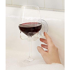The SipCaddy Shower Beer & Bath Wine Holder | Portable Drink Cupholder | Shower Caddy | Beer, Wine, Shampoo Holder | American-Made Suction Cup | Clear