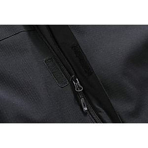 OTU Men's Lightweight Waterproof Hooded Rain Jacket Outdoor Raincoat Shell Jacket for Hiking Travel Black XL