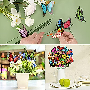 Augshy 75 Pcs Butterfly Decoration Stakes Waterproof Garden Butterfly Wing Width 3.5in Ornaments for Indoor/Outdoor Christmas Yard Decor