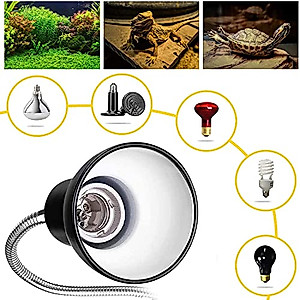 50W Reptile Heat Lamp, Set of 2 Bulbs, Basking Spot Lamp with 360°Rotatable Clip, Clamp Lamp for Aquarium Adjustable Light and Temperature with Holder UVA UVB Bulb for Lizard Turtle Snake Amphibian