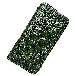 PIJUSHI Women Handbags Crocodile Top Handle Bag Designer Satchel Bags For Women Wristlet Wallet for Women Crocodile Leather Wallet Ladies Clutch Purse