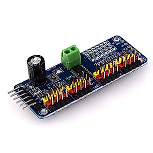 Davitu Electricity Generation - 1 PCS 16-channel PWM Steering Gear Drive Board, Controller, Robot IIC, Suitable for MG90S SG90 MG995, etc.