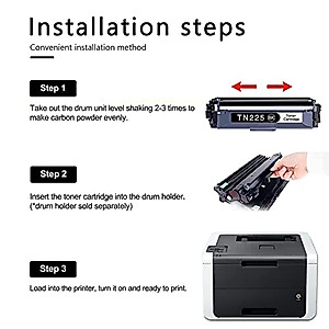 SAOUOT [4-Pack, 1BK+1C+1M+1Y] Compatible TN225 TN-225 High Yield Toner Cartridge Replacement for Brother HL-3140CW 3150CDN 3170CDW 3180CDW MFC-9130CW 9140CDN 9330CDW 9340CDW DCP-9015CDW Printers