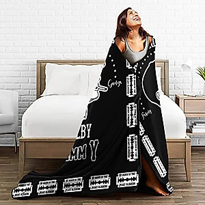 LANLEFIASY Blanket Flannel Summer Air Conditioner Super Soft Plush Fleece Throw Blanket Home Bed Sofa Fluffy Cozy Blanket for Adults Kids Or Pet, Black, 50''x40''