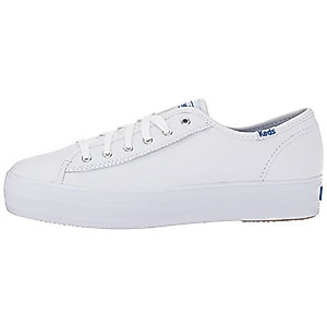 Keds Women's Triple Kick Leather Fashion Sneaker,White,7 M US