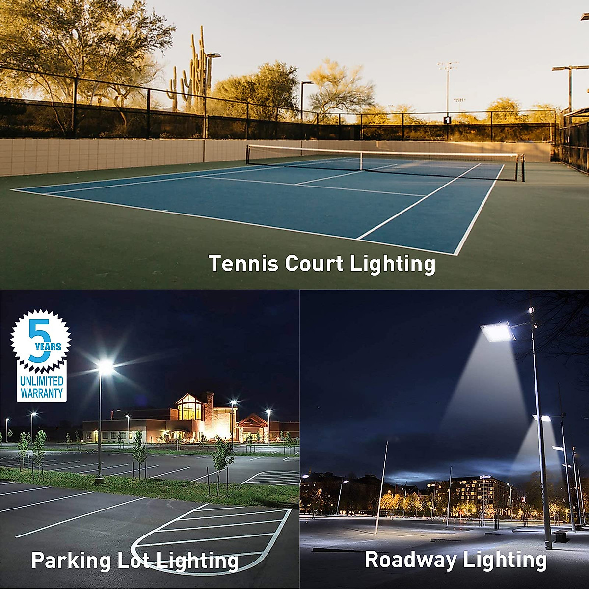 OSTEK 150W LED Parking Lot Lights with Dusk-to-Dawn Photocell, Outdoor Commercial Area Lighting Fixture 21000LM - Waterproof IP65 5000K LED Shoebox Light with Slip Fitter Mount 100-277V