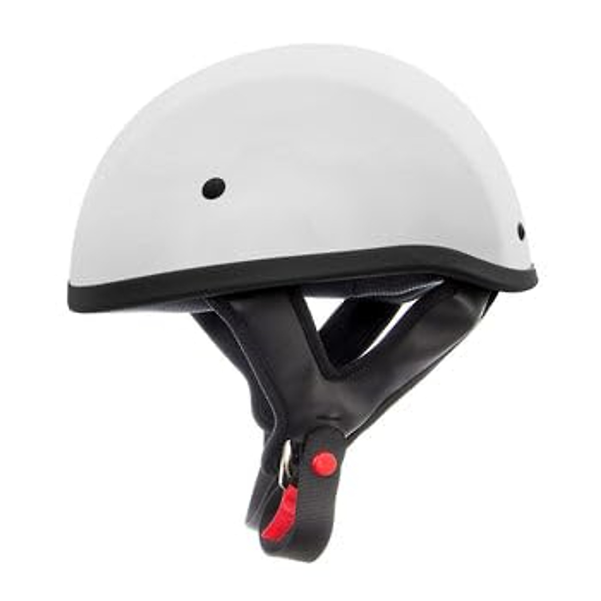 Outlaw T68 Motorcycle Half Helmet for Men & Women DOT Approved - Adult Unisex Skull Cap for Bike, Scooter, Moped (Glossy White (XX-Large))