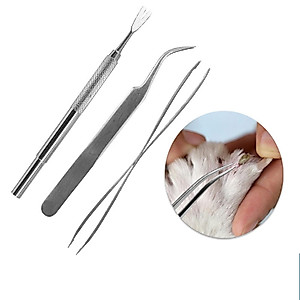 ideanovo 3 Pack Tick Remover Tool kit Stainless Steel Tick Remover Tweezers for Pets Dogs and Cats