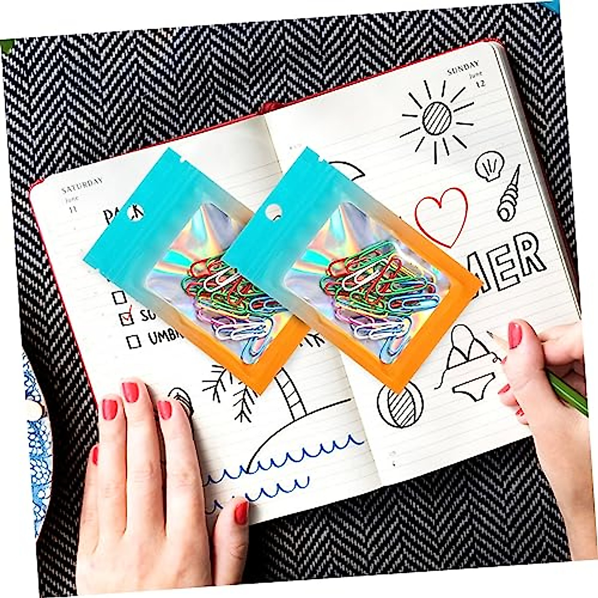 GLEAVI 500 pcs Ing Reusable Airtight Electronics Eyelash Pouch Item Sample Food Clear for Small Wrapping Dispensary Aluminum Sealing with Storage Multi-function Window Pouches