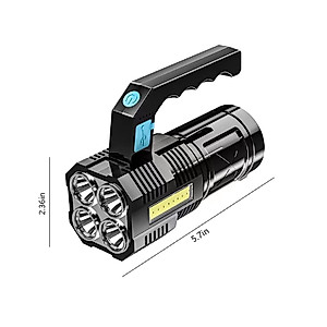Lovskoo 4 Led Flashlight Outdoor Strong Lights High Brightness Flash Light with 8 Lighting Models, Waterproof, Portable Rechargeable Light Camping Essentials Accessories Camping Supplies Cool Stuff