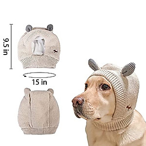 Quiet Ears for Dogs Anxiety Barking Dog Ear Covers Muffs Snood for Noise 2PCS Dog Ear Hearing Earmuffs Fireworks Protection Anti Anxiety Dog Hat for Medium to Large Dogs (Large, Black & White)