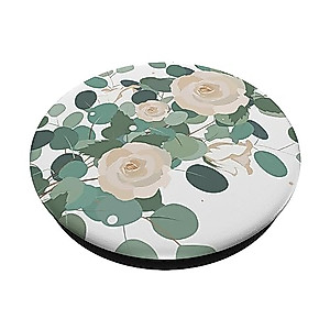 Eucalyptus and Roses White PopSockets Standard PopGrip
