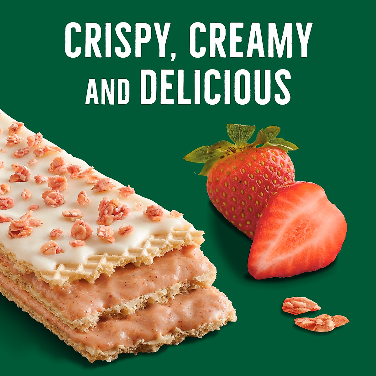 Nature Valley Strawberry Crispy Creamy Wafer Bars, Made With Whole Grain, 5 Bars, 6.5 oz Box