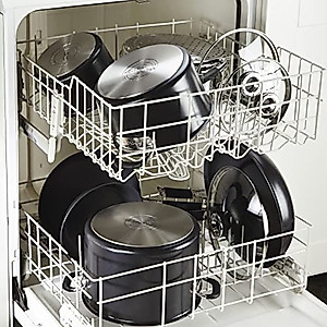 Anolon Smart Stack Hard Anodized Nonstick Frying Pan Set/ Skillet Set - 10 Inch and 12 Inch, Black