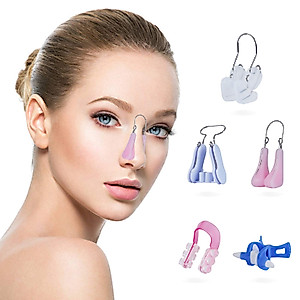 5 Pieces Nose Shaper Lifter Clips Nose Beauty Up Lifting, Pain Free Nose Slimmer Nose Bridge Straightener Corrector, Soft Safety Silicone Nose shaper Nose Lifter Tools for Women Girls