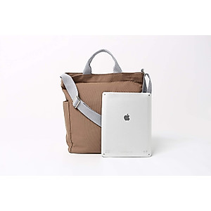 Jeelow Canvas Market Tote HandBag Crossbody Shoulder Bag Purse For Men & Women With Zipper (Brown Tote)