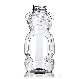 Natural Farms Pack of 3-16 oz Plastic Bear Honey Bottle Jars - Honey Squeeze Bottle Empty for Storing and Dispensing Honey