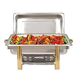 Stainless Steel Chafing Dish Buffet Trays Chafer With Warmer & Lid 63x35x32 cm