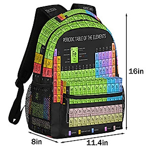 YPPAHHHH School Laptop Backpack Periodic Table Of The Elements for Girls Kids Boys Education Lightweight Bookbag Elementary College Travel Hiking Daypack Backpacks for Women Men