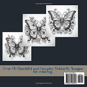 Butterfly Coloring Book: Complex and beautiful designs over and around butterflies, For Teens and adults coloring, large print images.
