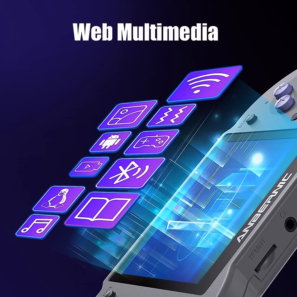 RG353P Handheld Game Console Built-in 64gb Game Card, 3.5 Inches Screen Portable Retro Game Console Support WiFi & Bluetooth, Android/Linux Dual System Open Source Game Machine U.S. Seller! (Gray)