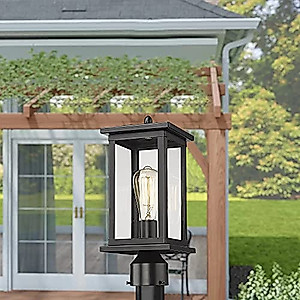redeast Outdoor Post Light Fixture, 14.3" H Outdoor Post Lantern, Exterior Post Lamp, Outdoor Pillar Lamp for Garden, Porch, Patio, Yard and entryway