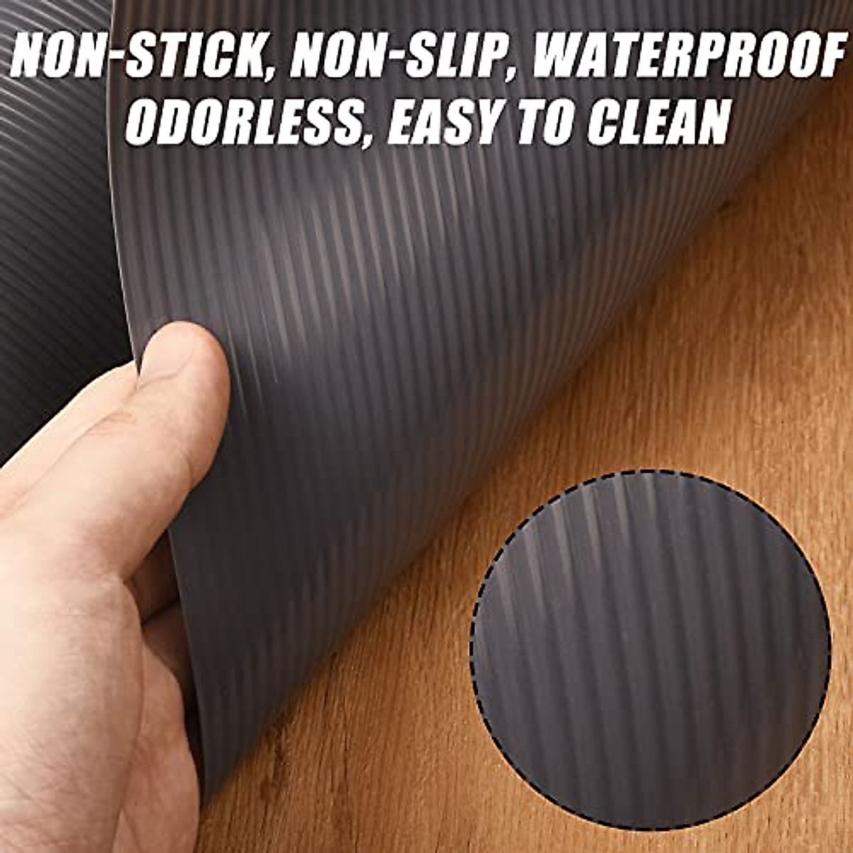 Shelf Liner, Non Adhesive Cabinet Liner, Double Sided Non-Slip Drawer Liner Cupboard Liner, Washable Refrigerator Mats for Pantry Cabinet, Kitchen Bathroom Shelve, Shoe Rack.(17.7 x 240 inch)