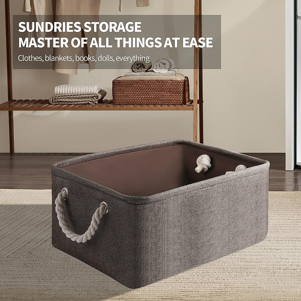 SAMORADREA Storage Basket Bins 9 Pack Decorative Baskets Bulk Storage Baskets Cubes Containers with 2/Handles for Clothes Storage, Books, Home, Office, Garage, Bedroom, (Black/Pink/Brown)