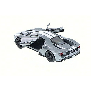 Kinsmart 2017 Ford GT, Silver 5391DF - 1/38 Scale Diecast Model Toy Car