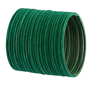 Efulgenz Indian Bangles Set Bollywood Plain Metal Velvet Bangle Bracelets Costume Jewelry for Women