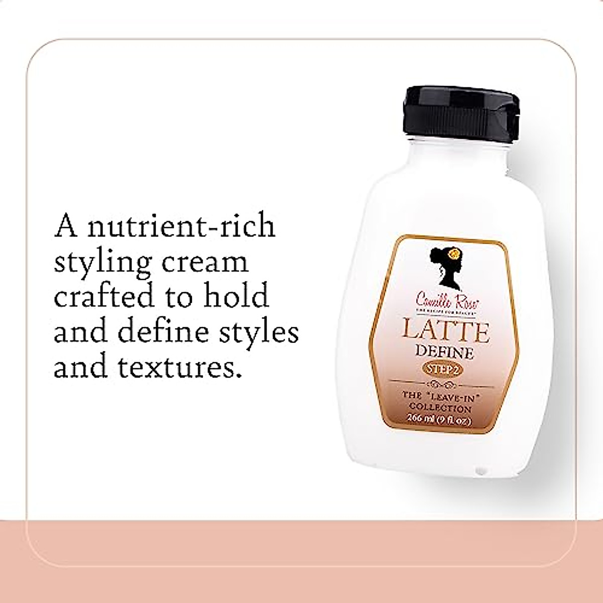 Camille Rose Latte Define "The Leave-In Collection” | Styling Cream, Hair Defining Conditioner, 9 fl oz