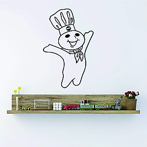 Pillsbury Doughboy Wall Decals for Walls/Pillsbery Dough-Boy Children Cartoon Character Sticker Art/Kitchen Design Cooking Decor/Baking Vinyl Decal Dough Boy Cookies Rolls Chef Size 10x8 inch