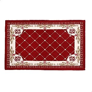 Tyrafry 19.6'' x 31.4'' Classic Traditional Area Rug Kitchen Rug Slip Resistant Durable Floor Mat Soft Plush Machine Washable Microfiber Doormat, Red