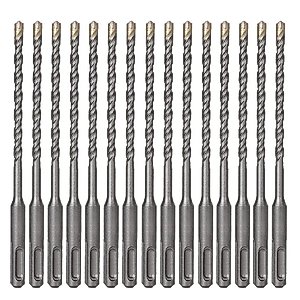 SDS Plus Hammer Drill Bit 15Pcs 3/16 in. x 8 in. Masonry Concrete Rock Drill