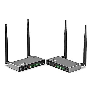 AIMIBO Wireless HDMI Transmitter and Receiver, Support 8 RXs/TXS, 5.8G Wireless HDMI 1080P A/V Extender with KVM, IR Remote & Loop-Out, 656FT/200M HDMI Wireless Kit for Laptop, CCTV, TV Box, Netfix