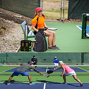 LLYWCM Pickleball Bag - Pickleball Bags for Women Men - Pickleball Backpack - Travel Pickleball Paddle Case, Pickle Ball Bag for Pickleball Paddle Tennis Racket, Pickleball Sling Bag(Black)