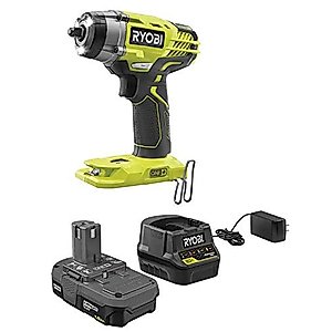 Ryobi P263K 18V Cordless 3/8 in. Impact Wrench Kit with 1.5 Ah Battery and Charger