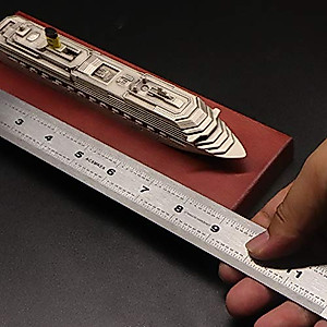 ACXMKEX 12 Inch Stainless Steel Ruler, 1 Pack Metal Ruler, Machinist Ruler with Centimeters And Inches - 1/64, 1/32, mm and .5 mm Metric Ruler