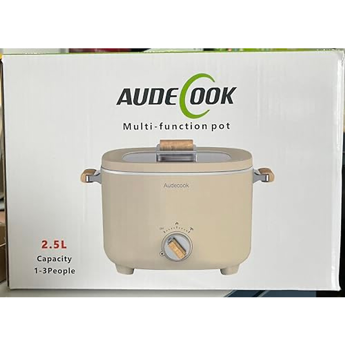Audecook Hot Pot Electric, 2.5L Portable Nonstick Multicooker, Shabu-Shabu Pot, Travel Electric Skillet with Dual Power Temperature Control for Noodles/Soup/Egg/Steak/Oatmeal/Porridge(Black)