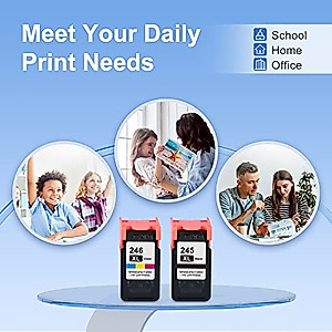 myCartridge SUPRINT 245XL 246XL Ink Cartridge Black Color Combo Pack Replacement for Canon 245XL 246XL PG-245XL CL-246XL for Pixma MG2522 TR4520 TR4500 TS3322 TS3122 MX492 MG2500 Printer Canon 245 246