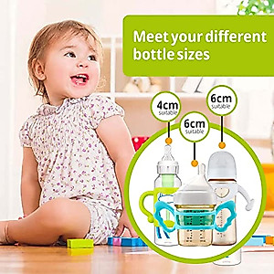 (3-Pack) Bottle Handles for Dr Brown Narrow Baby Bottles, 3 Styles 2 Sizes, Soft Silicone Bottle Holder for Baby Self-Feeding, Teach Baby to Drink Independently,Easy to Grip, BPA Free Soft Silicone