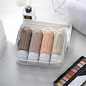 Mrsdry Travel Bottles for Toiletries, TSA Approved, Silicone Travel Bottles, BPA Free, 3oz Leak Proof Travel Size Bottles, Travel Accessories for Shampoo Body Wash Lotion Soap Liquids (4 Pack)