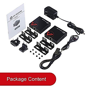 AV Access HDMI Extender Over Cat5e/6a/7 up to 1080P@60Hz 164ft/50m with IR Remote Control, FHD HDMI Balun, Supports PoE/PoC Function