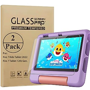 KXOYJAD 2 Pack Screen Protector for 7 2022 Kids 7” Tablet, Tempered Glass Film